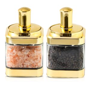 BETTWILL Gold Spoon Rest and Gold Condiment Spice jar,Gold Kitchen Asseccories