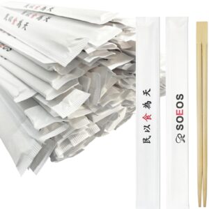 Soeos Premium Disposable Bamboo Chopsticks (Approx. 100 sets), Japanese Disposable Chopsticks Bulk, 9'' Chopsticks.