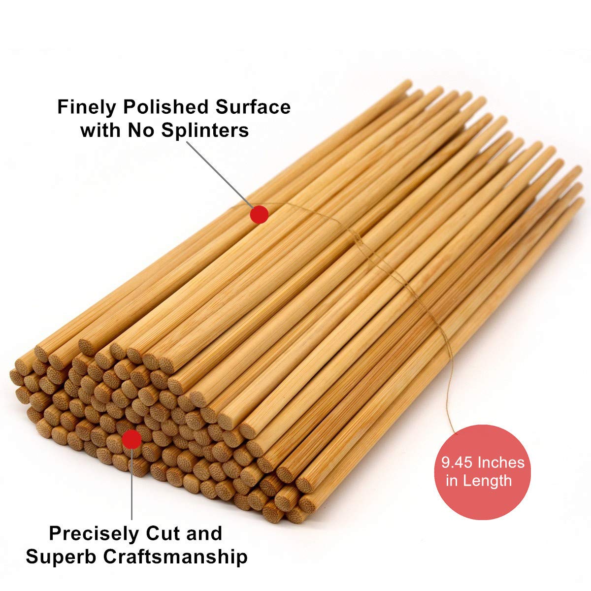 Bamber 50 Pairs Reusable Bamboo Chopsticks Chopstick Set