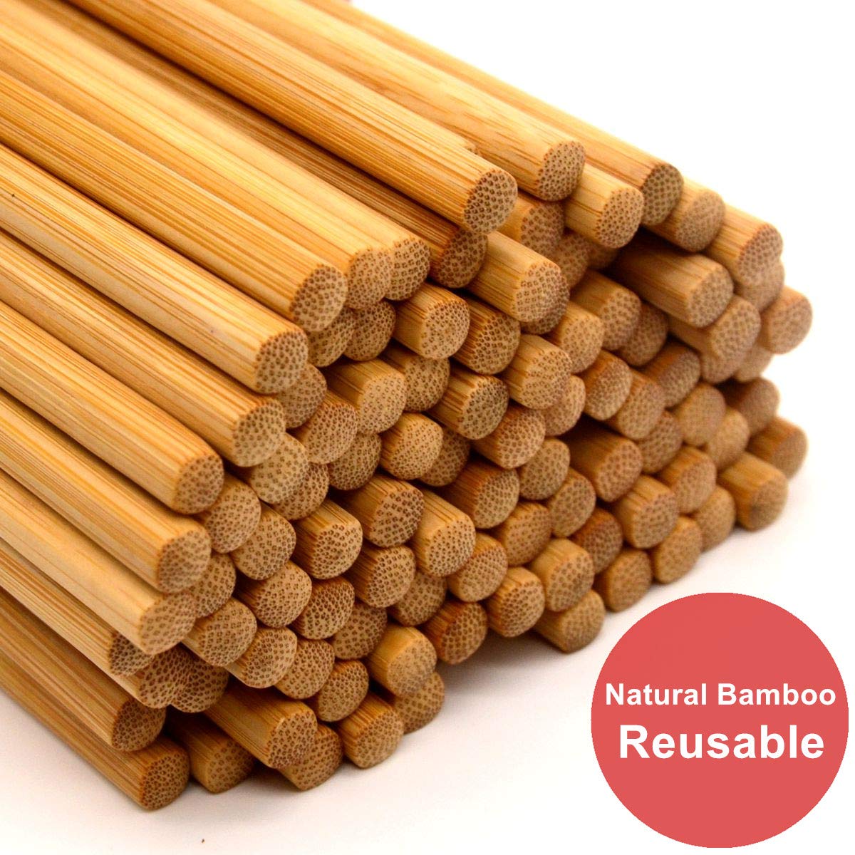 Bamber 50 Pairs Reusable Bamboo Chopsticks Chopstick Set