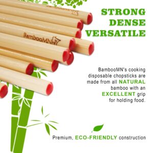 BambooMN Premium 5.9" - Mini Bamboo Chopsticks, Pocket Sized, Smaller Sized for Training, and Travel - 6 Pairs