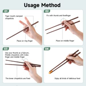 10 Pairs of Solid Wood Chopsticks Natural High Quality Reusable Chopsticks Chinese Chopsticks Suitable for Kitchen and Dining Room