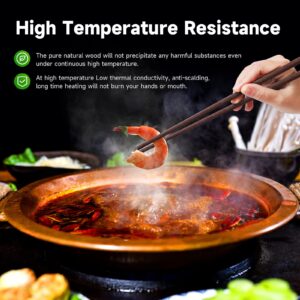 10 Pairs of Solid Wood Chopsticks Natural High Quality Reusable Chopsticks Chinese Chopsticks Suitable for Kitchen and Dining Room