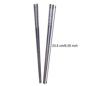 EORTA 4 Pairs Stainless Steel Chopsticks Chinese Style Square Chopsticks Reusable Metal Anti-skid Chopsticks with Laser Marking Pattern for Home Hotel Restaurant Gift, Dishwasher-safe, Chinese Dragon