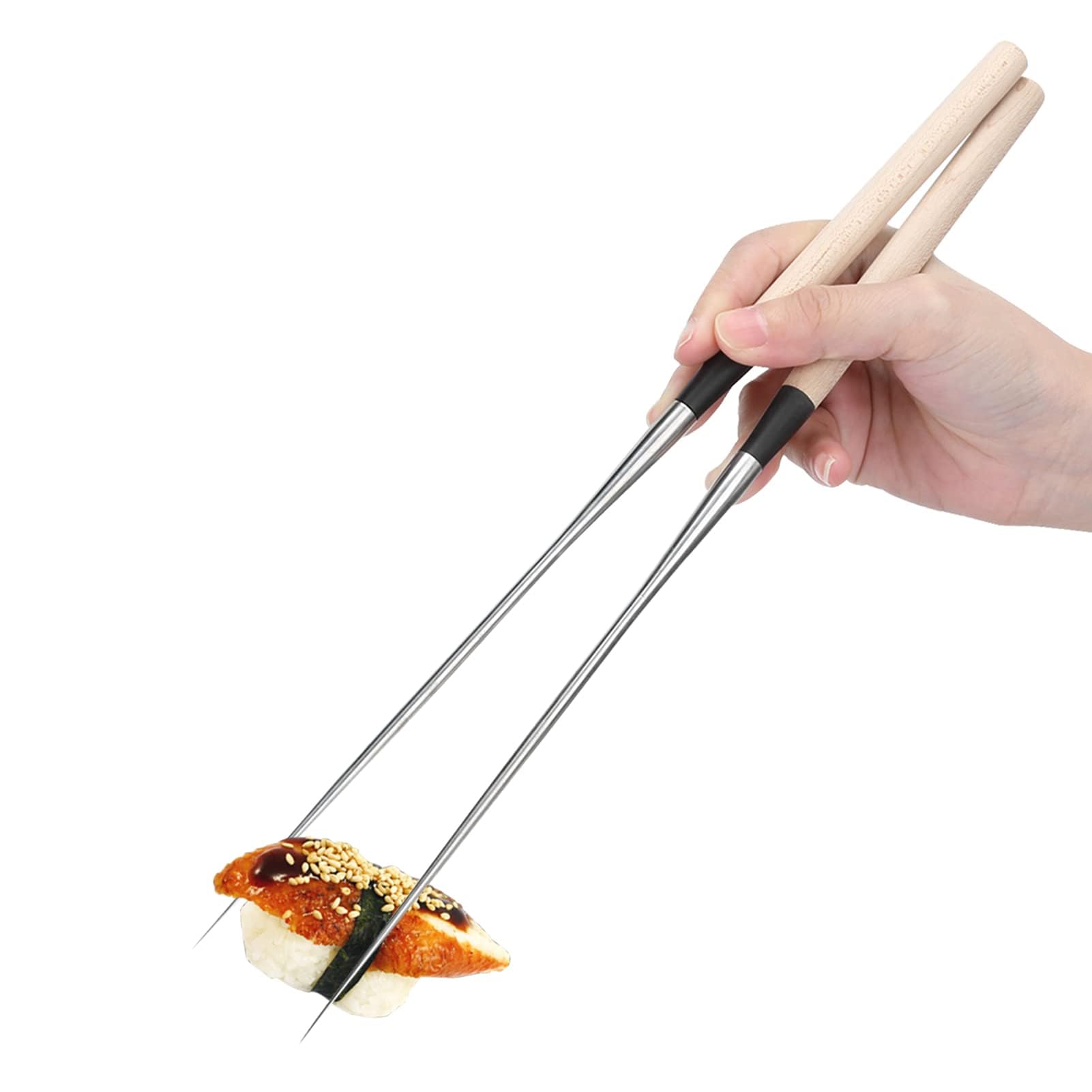 Sushi Chopsticks, 11in Extra Long Metal Chopsticks Japanese Cooking Chopsticks Sushi Chef Traditional Garnishing Plating Tweezers(S)