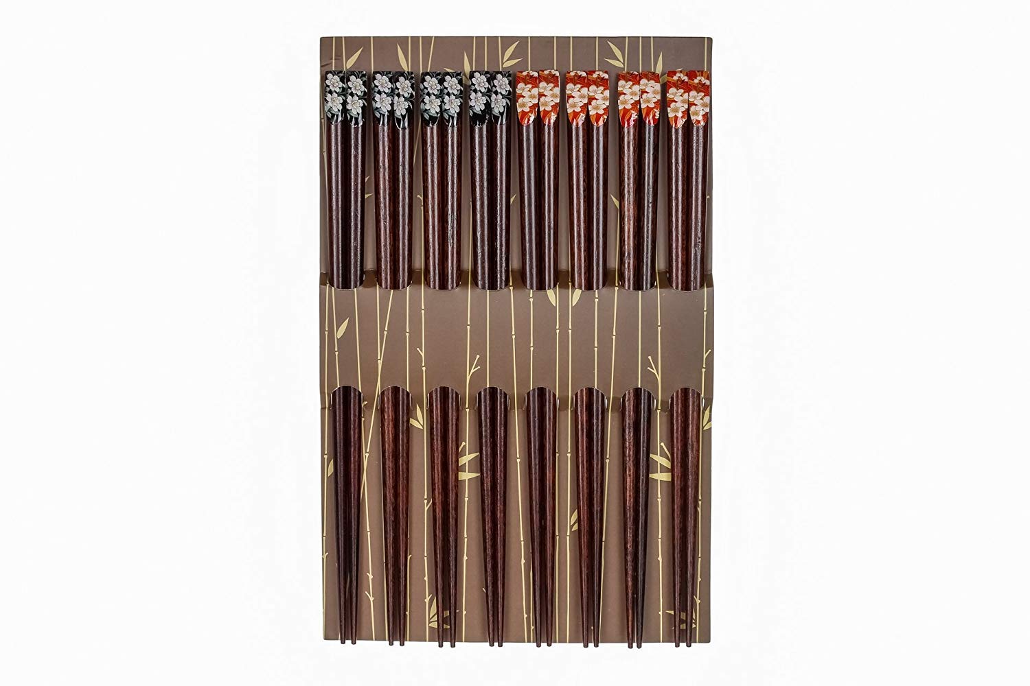 W Home Reusable Wood Chopsticks, 8-Pair, Assorted