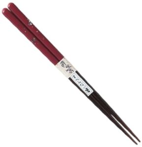 tanaka chopsticks shop 27086 premium japanese wakasa painted chopsticks, dishwasher compatible chopsticks, anti-slip, cherry blossom, red