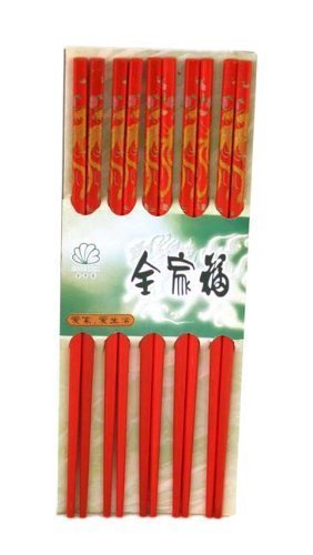 Asian Home Chopsticks with Dragon Painting, 5 Pairs