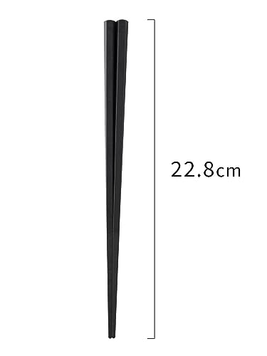 Asahikoyo Hex Chopsticks, Heat Resistant, Commercial Use, Black, Approx. 9.0 inches (22.8 cm), Non-Slip, Easy to Grip, Dishwasher Safe, Dryer Safe, Made in Japan, 50 Pairs