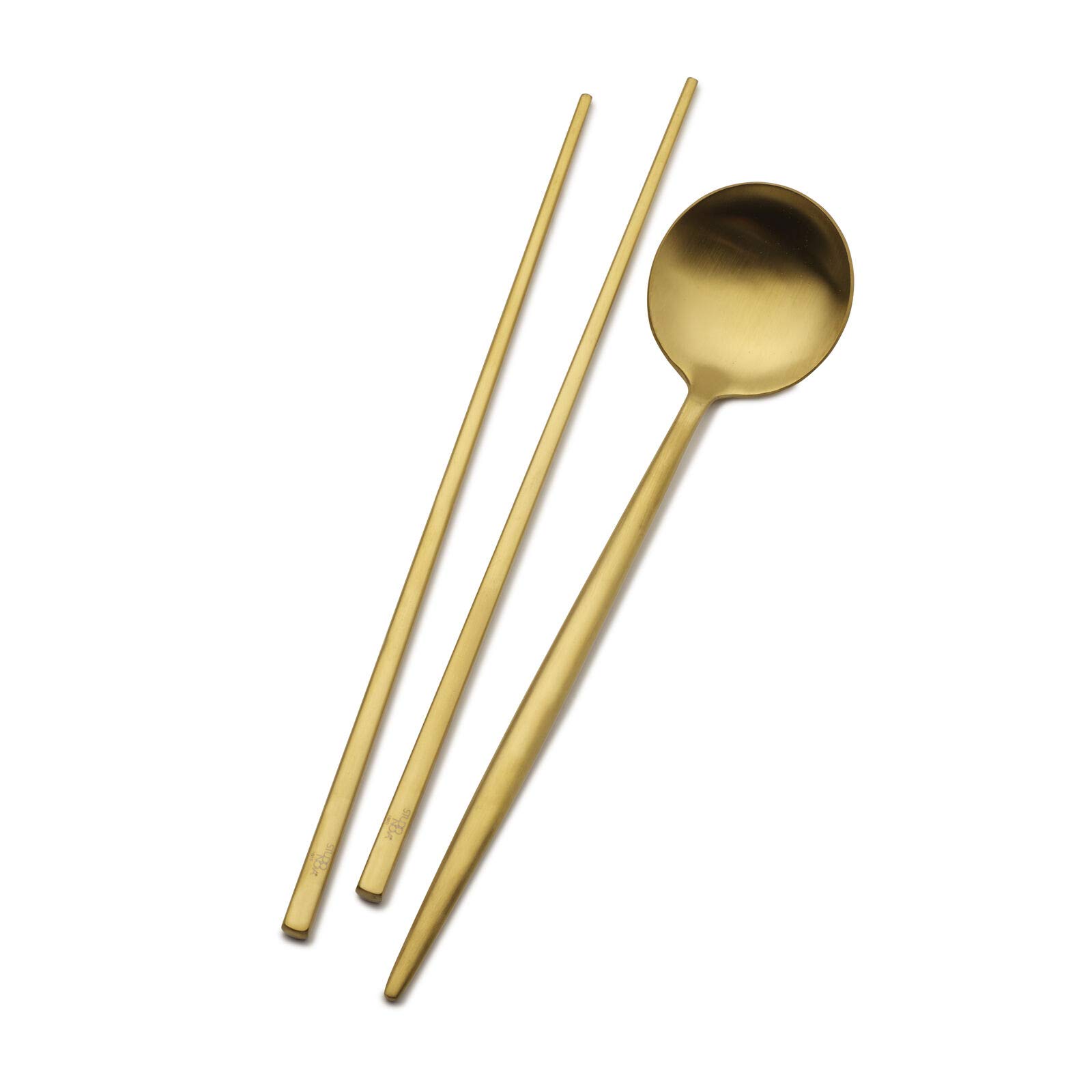 Studio Nova Gold 18/10 Stainless Steel Chopstick Spoon Set, 3-Piece, Gold