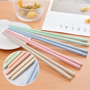 8 Pairs Reusable Chopsticks Dishwasher Safe, ECO-Friendly Wheat Straw Chinese Chopsticks Alternative to Wooden Plastic Bamboo (4 Colors)