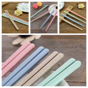 8 Pairs Reusable Chopsticks Dishwasher Safe, ECO-Friendly Wheat Straw Chinese Chopsticks Alternative to Wooden Plastic Bamboo (4 Colors)