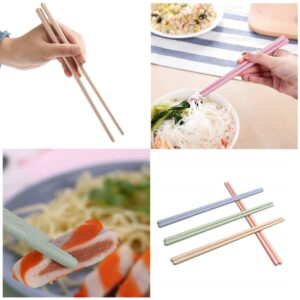 8 Pairs Reusable Chopsticks Dishwasher Safe, ECO-Friendly Wheat Straw Chinese Chopsticks Alternative to Wooden Plastic Bamboo (4 Colors)