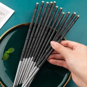 5 Pairs Creative Metal Chopstick Chop Sticks，Japanese Korea Reusable Metal Chopsticks for Dishwasher Safe