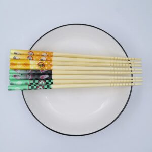 coywzca Anime Chopsticks Cartoon Chopsticks Bamboo Chopsticks ( E chopsticks)