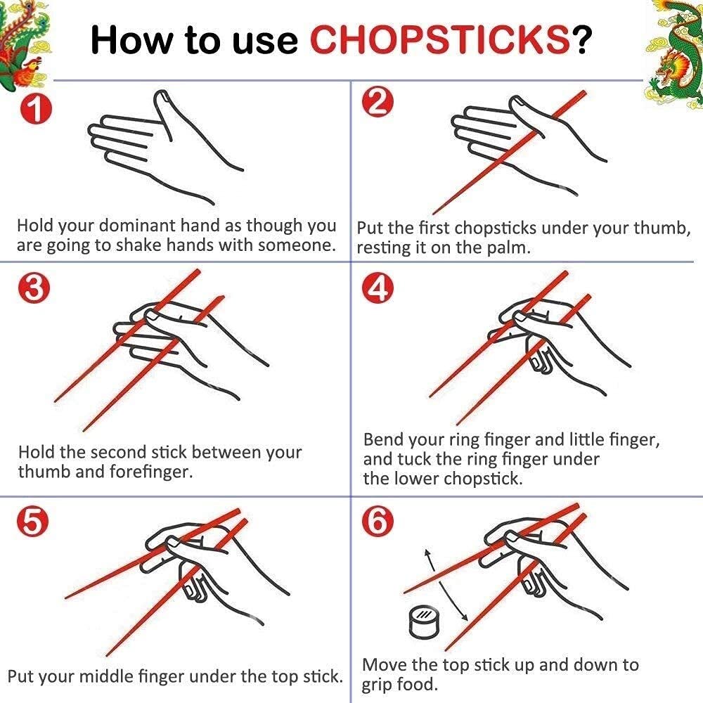 Chopsticks reusable Anti-slip dishwasher safe Chicken Wing Wooden Chopsticks Tip Alloy Chinese Chopsticks Unpainted And Wax-Free 10 Double Family Set Tableware, Length 25cm Chopsticks