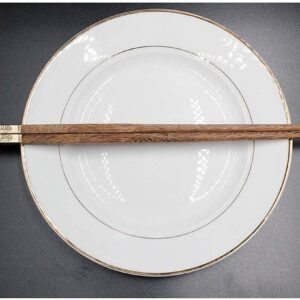 Chopsticks reusable Anti-slip dishwasher safe Chicken Wing Wooden Chopsticks Tip Alloy Chinese Chopsticks Unpainted And Wax-Free 10 Double Family Set Tableware, Length 25cm Chopsticks