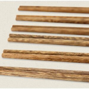 Chopsticks reusable Anti-slip dishwasher safe Chicken Wing Wooden Chopsticks Tip Alloy Chinese Chopsticks Unpainted And Wax-Free 10 Double Family Set Tableware, Length 25cm Chopsticks