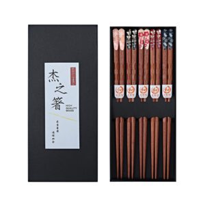 cooking wooden japanese chopsticks reusable-personalized chopsticks dishwasher safe, fancy fun sushi easy chopsticks