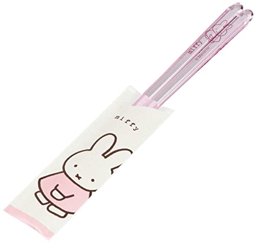 Dick Bruna 490583 Miffy Clear Chopsticks, 9.1 inches (23 cm), Light Pink, Made in Japan