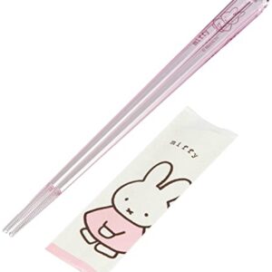 Dick Bruna 490583 Miffy Clear Chopsticks, 9.1 inches (23 cm), Light Pink, Made in Japan