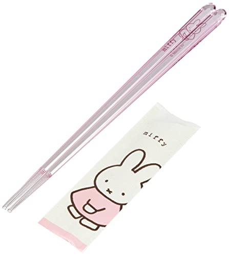 Dick Bruna 490583 Miffy Clear Chopsticks, 9.1 inches (23 cm), Light Pink, Made in Japan