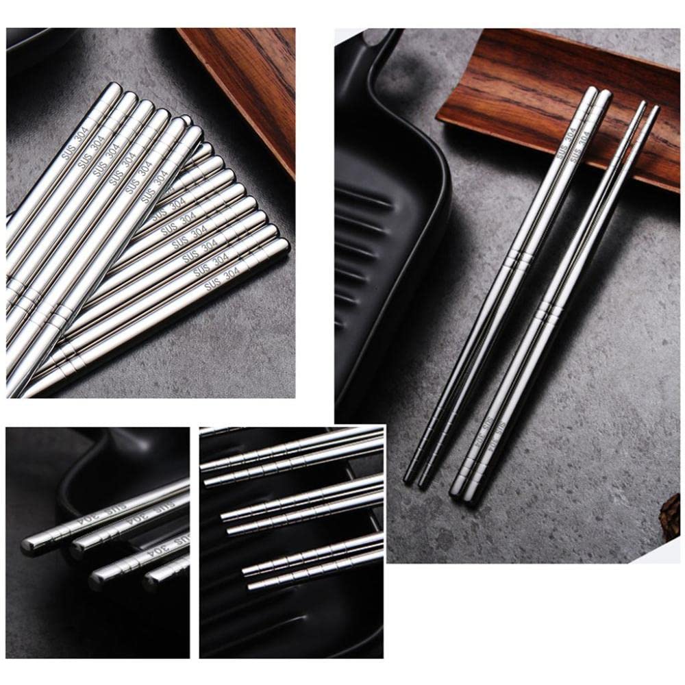 Chopsticks 1/2/4 Pair Stainless Steel Chopsticks Chinese Style Non-slip Metal Chopsticks Set Tableware Home Kitchen Supplies(23cm-1 pair with no mark)