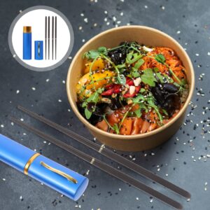 Collapsible Chopsticks With Case Travel Chopsticks Foldable Wooden Chopsticks Reusable Chopsticks For Office Camping- Random Color