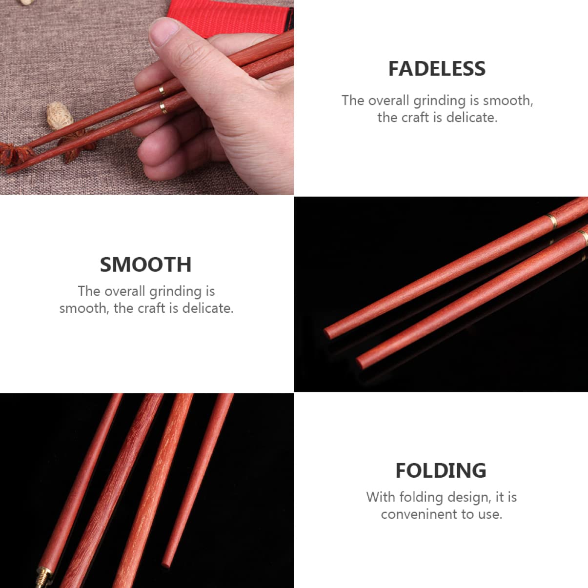 CLISPEED 2 Pairs Folding Office& Home Outdoor for Gift Chopsticks Sticks Retractable Camping Wooden Collapsible Chop Bag Wood Chopstick Korean Foldable Pouch Natural Carrying Reusable with