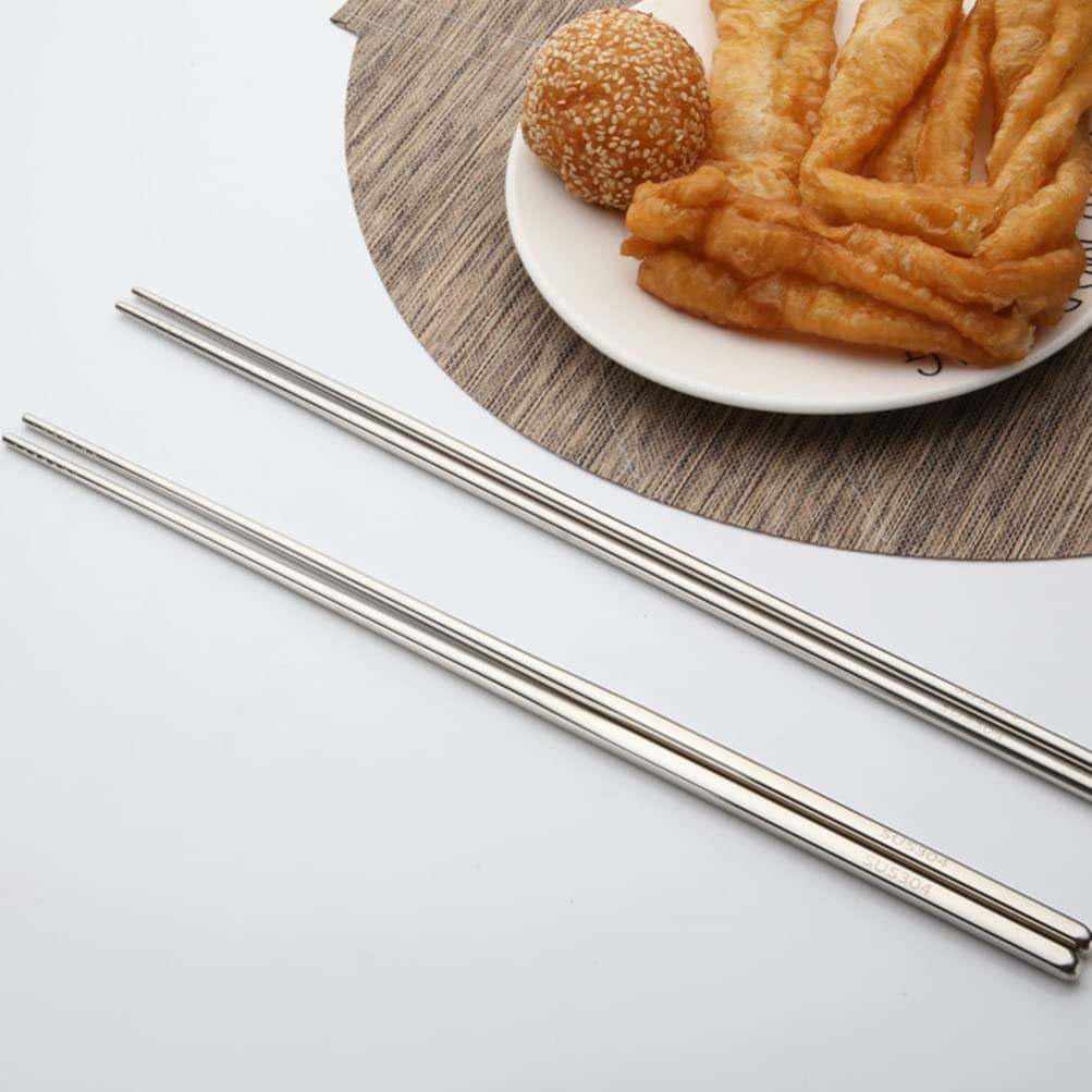 2 Pairs Hot Pot Fried Chopsticks Chopstick for Hot Pot Frying Chopsticks Food Serving Kid Chopsticks Anti-slip Chopsticks Long Noodle Chopsticks Hot Pot Chopsticks Stainless Steel