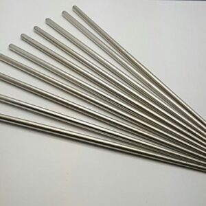 10 Pcs (5 Pairs) Tapered Silver Stainless Steel Chopsticks for Rice, Noodles, Sushi