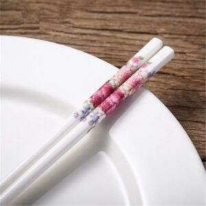 6 Pairs Ceramic Chopsticks, 9.7" Reusable Chinese Chopsticks Dishwasher Safe(6 Pairs Different Patterns)