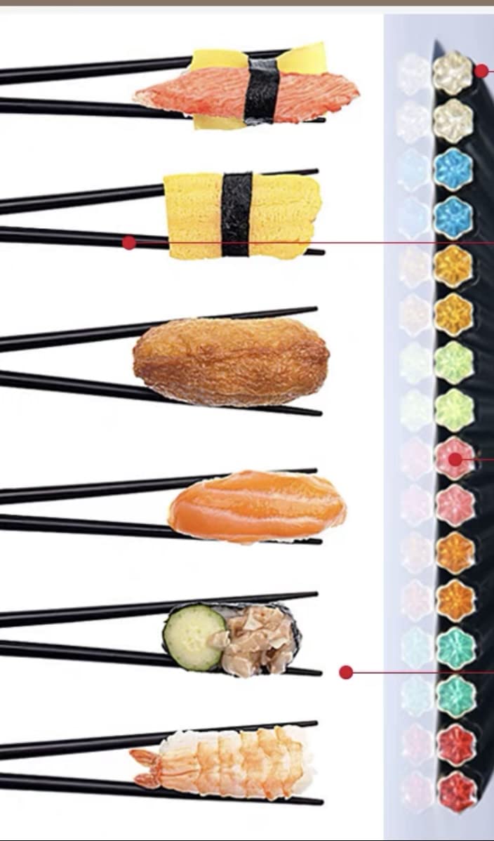 ALCSIX 10 Double food grade glass fiber alloy chopsticks, ergonomic design, anti-slip frosted texture tip is easy to grab food, round Roman column black main design is anti-slip and easy to grasp.