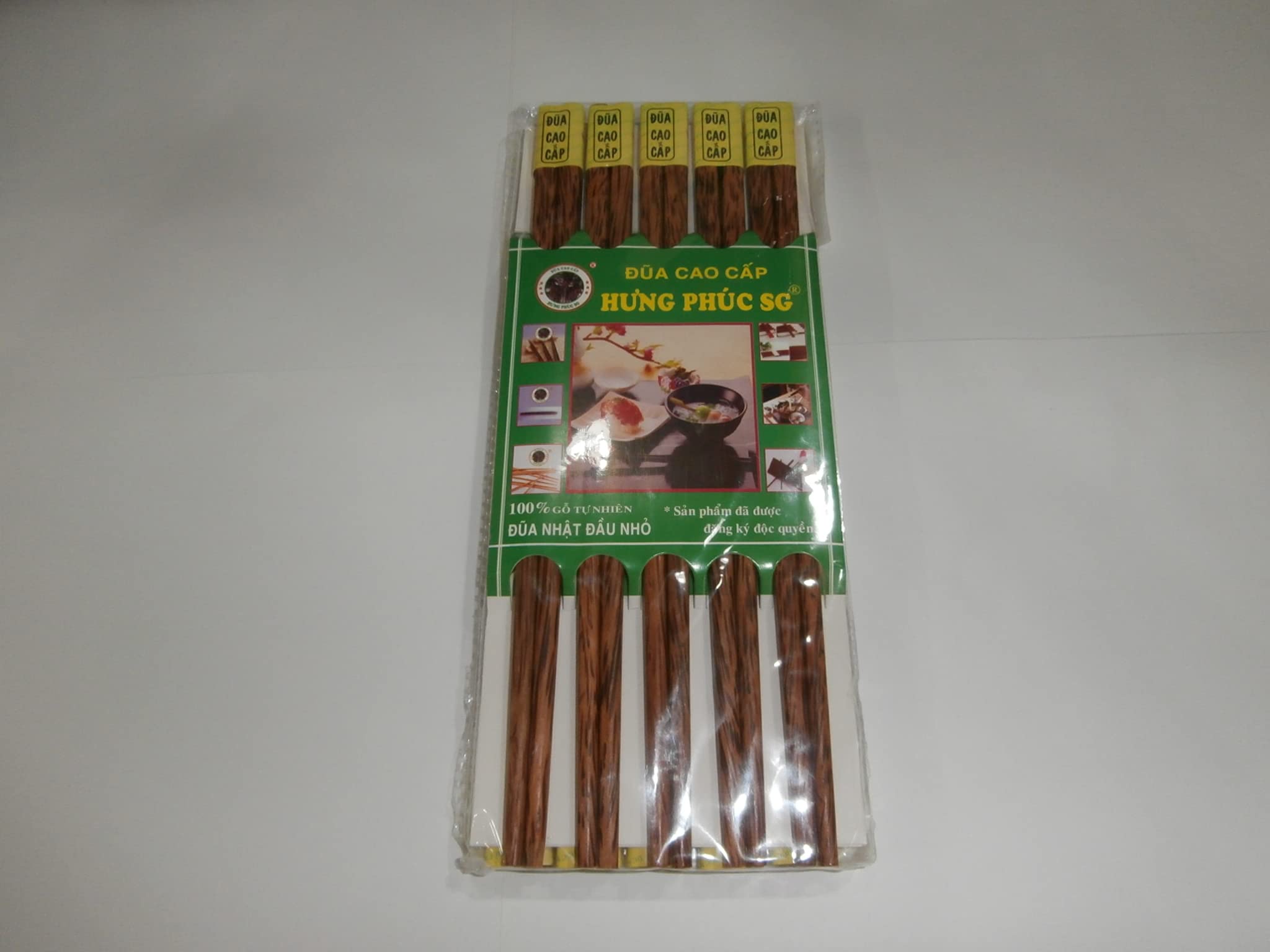 Hung Phuc SG set of 10 pairs high quality Vietnamese coconut wood chopsticks