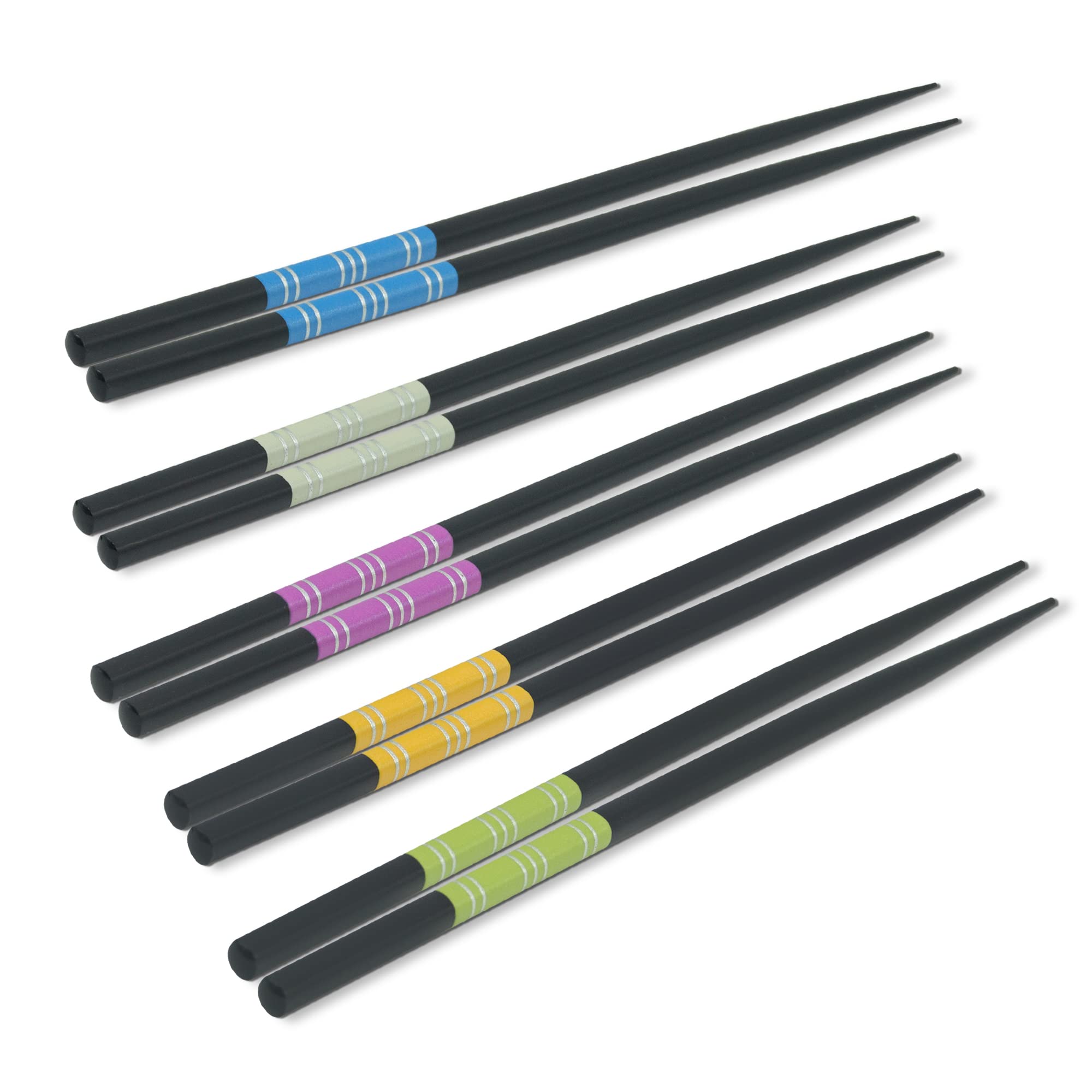 10 Pc Bamboo Chopstick Set Stripes