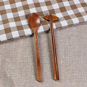 Lodokdre Handmade Jujube Tree Wooden Korean Dinnerware Combinations Utensil,5 Set of Spoons and Chopsticks