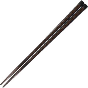 wakasa mame tsuishu black japanese wood chopsticks, 1 pair, 9 inches long, made in japan