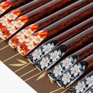 W Home Heim Concept 8- Pairs Bamboo Chopsticks Reusable Chinese Korean Japanese Chopsticks Natural Wood Chop Stick (chopsticks8set)