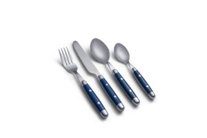 cambridge silversmiths, blue, jubilee flatware, service for 4, 16 piece set, dorm room essentials, first apartment