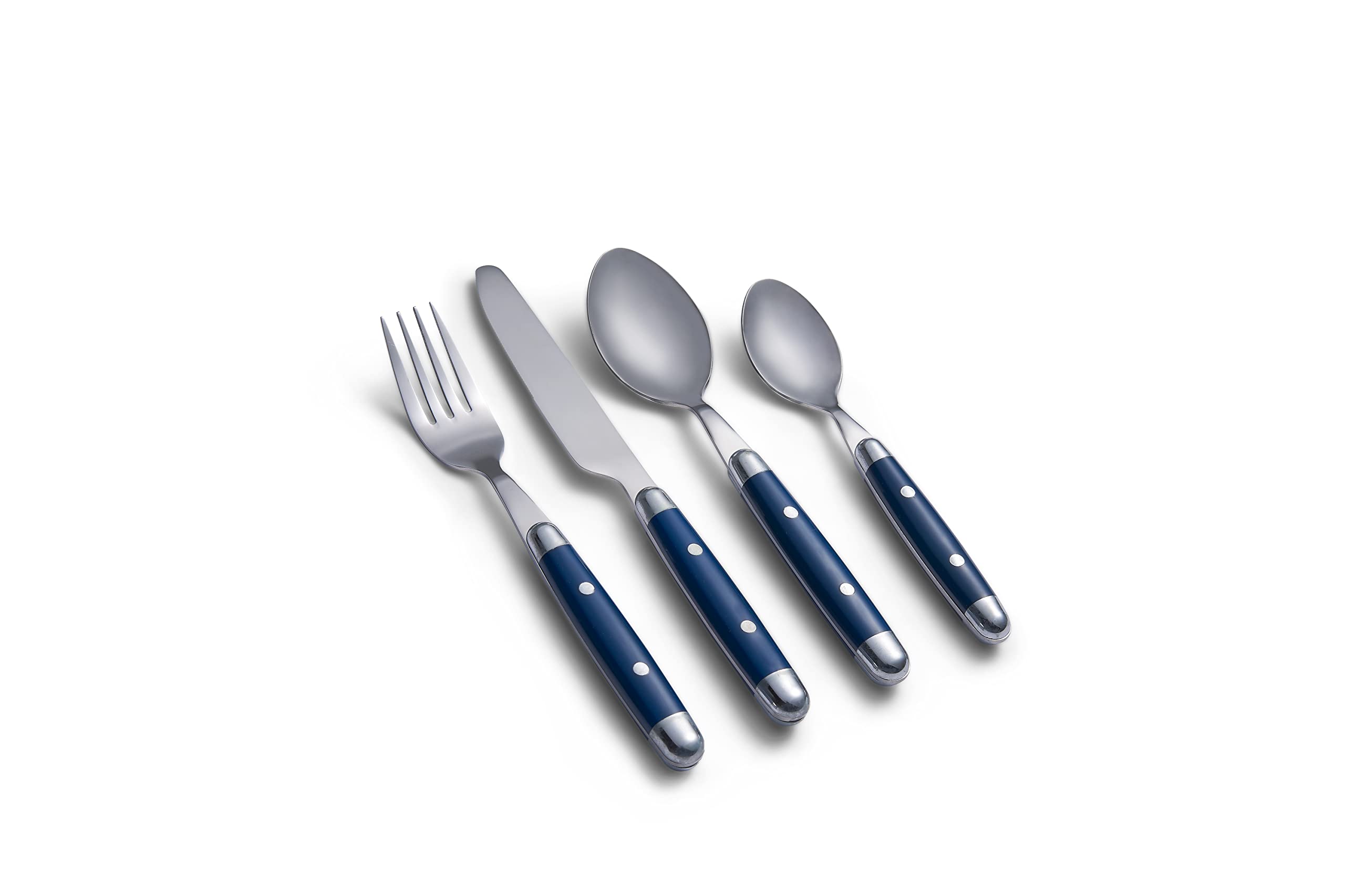 Cambridge Silversmiths, Blue, Jubilee Flatware, Service for 4, 16 Piece Set, Dorm Room Essentials, First Apartment