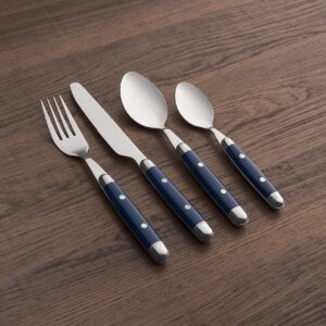 Cambridge Silversmiths, Blue, Jubilee Flatware, Service for 4, 16 Piece Set, Dorm Room Essentials, First Apartment