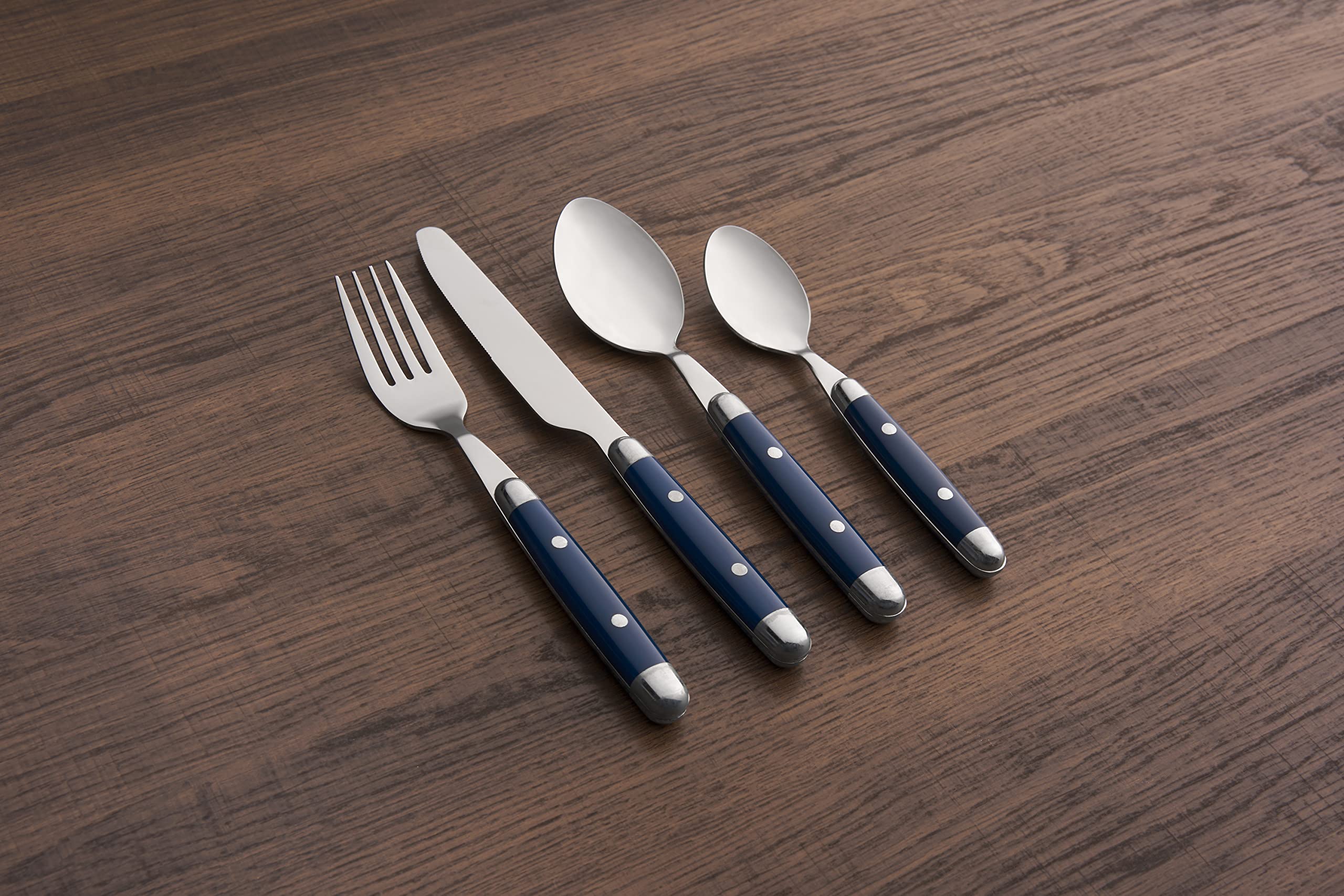 Cambridge Silversmiths, Blue, Jubilee Flatware, Service for 4, 16 Piece Set, Dorm Room Essentials, First Apartment