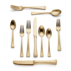 lenox portola, 3.40 lb, 20-piece flatware set, gold