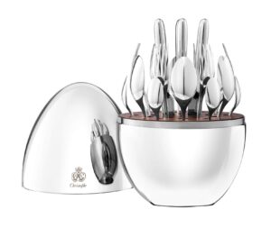 christofle mood silver-plated 25 piece service for 6 flatware set #0065299