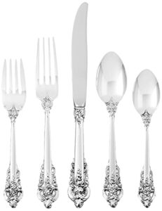 wallace grande baroque 46-piece sterling flatware set