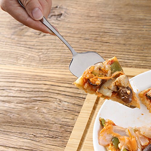 wjq&linyuzi Stainless Steel Serrated Edge Cake Server Blade Cutter Shovel Kitchen Baking Pastry Spatulas Pie Pizza Server Cake Cutter (gold), 22.5*4.7cm (004)