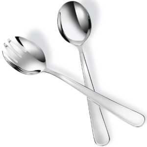 keawell premium 9.45" louise salad servers, 18/10 stainless steel, exceptional mirror finish, dishwasher safe (salad servers)