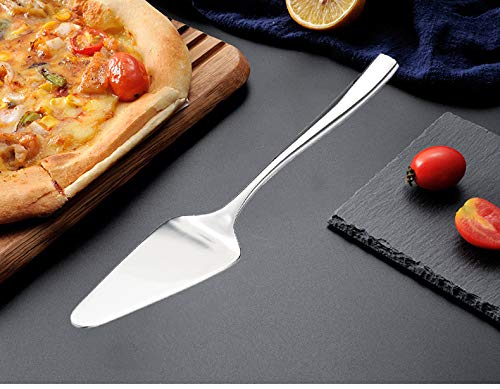 KSENDALO Luxurious Pie Server Spatula, 304 Stainless Steel Pie Spatula Cake Server for Pie Tart Cake Dessert Pizza, Silver(Option a)