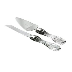 waterford wedding cake knife & server set, 12", clear