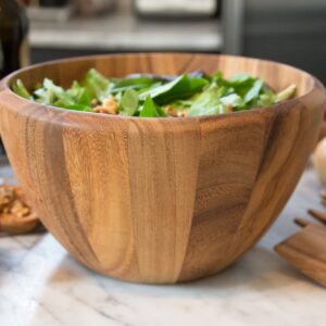 Ironwood Gourmet Extra Large Madera Salad Bowl, Acacia Wood, 12 x 12 x 7.25